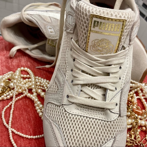 Puma | Shoes | Puma Rose Edition Cream Colored Mesh Gum Bottom Unisex ...